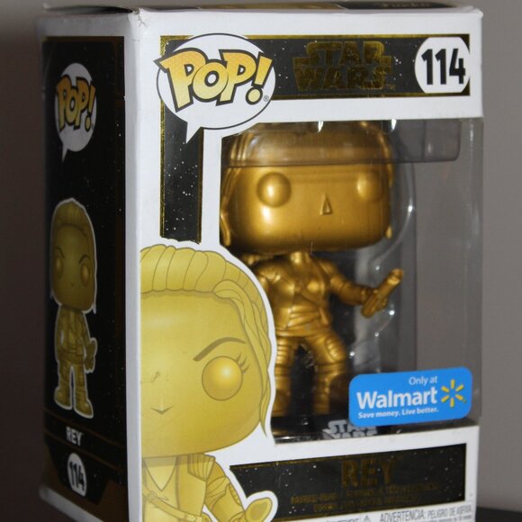 Funko | Toys | Funko Pop Movies Star Wars Rey 14 Gold Metallic Vinyl ...